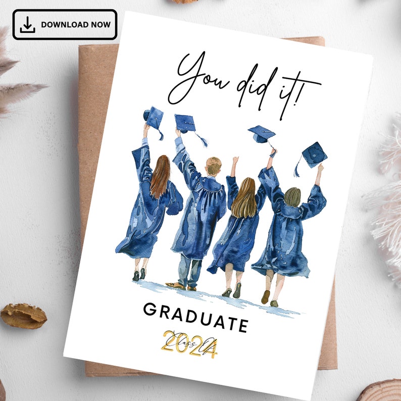 Instant Download Printable Graduation Card Congratulations Graduate ...