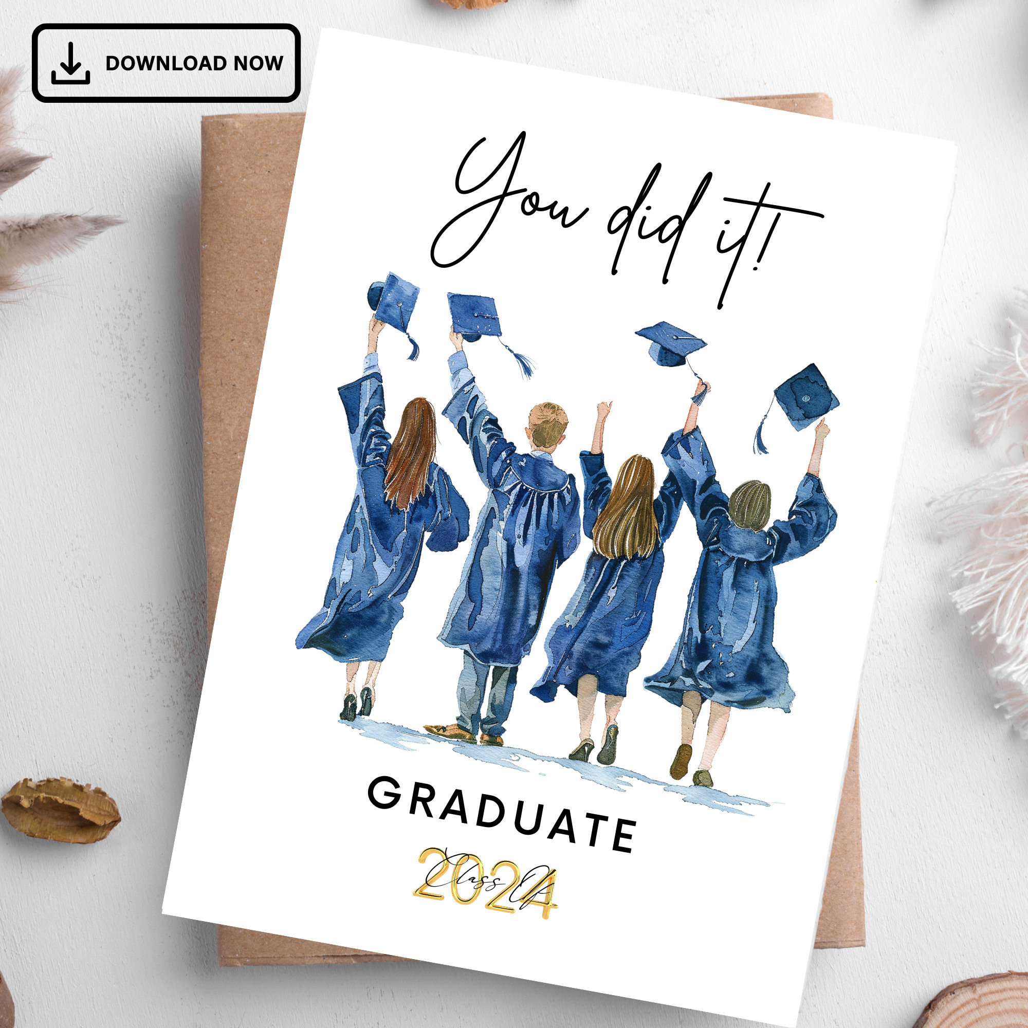 Instant Download Printable Graduation Card Congratulations Graduate ...