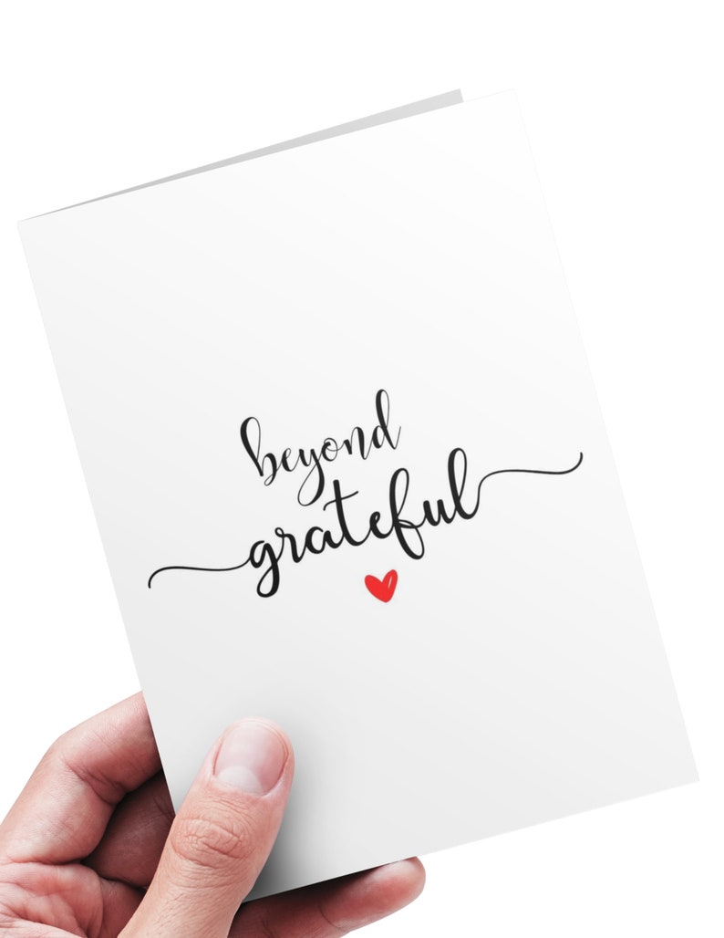 Printable Beyond Grateful Thank You Note Card, Instant Download - Etsy