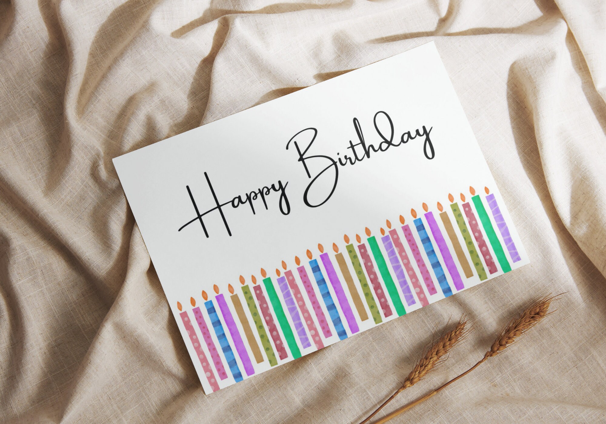 Printable Birthday Card Instant Download Blank Card Folded 7x5 Card ...