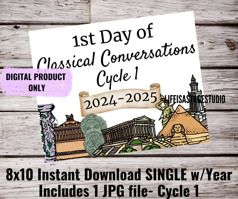 Digital Download, First Day of School Sign Printable, Classical ...