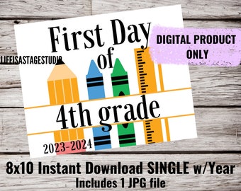 Digital Download First Day of School Sign Printable - Etsy
