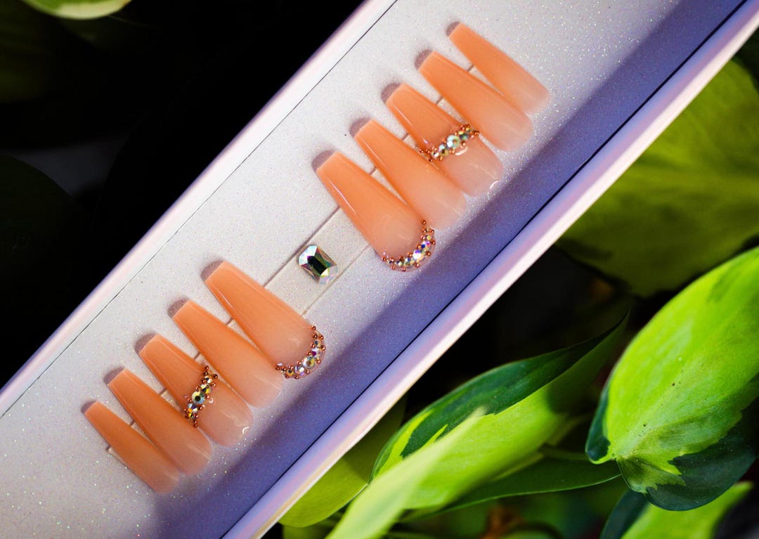 XL Coffin Set Jewels, CUSTOM MADE, Handmade, Extra Long, Salon Quality ...