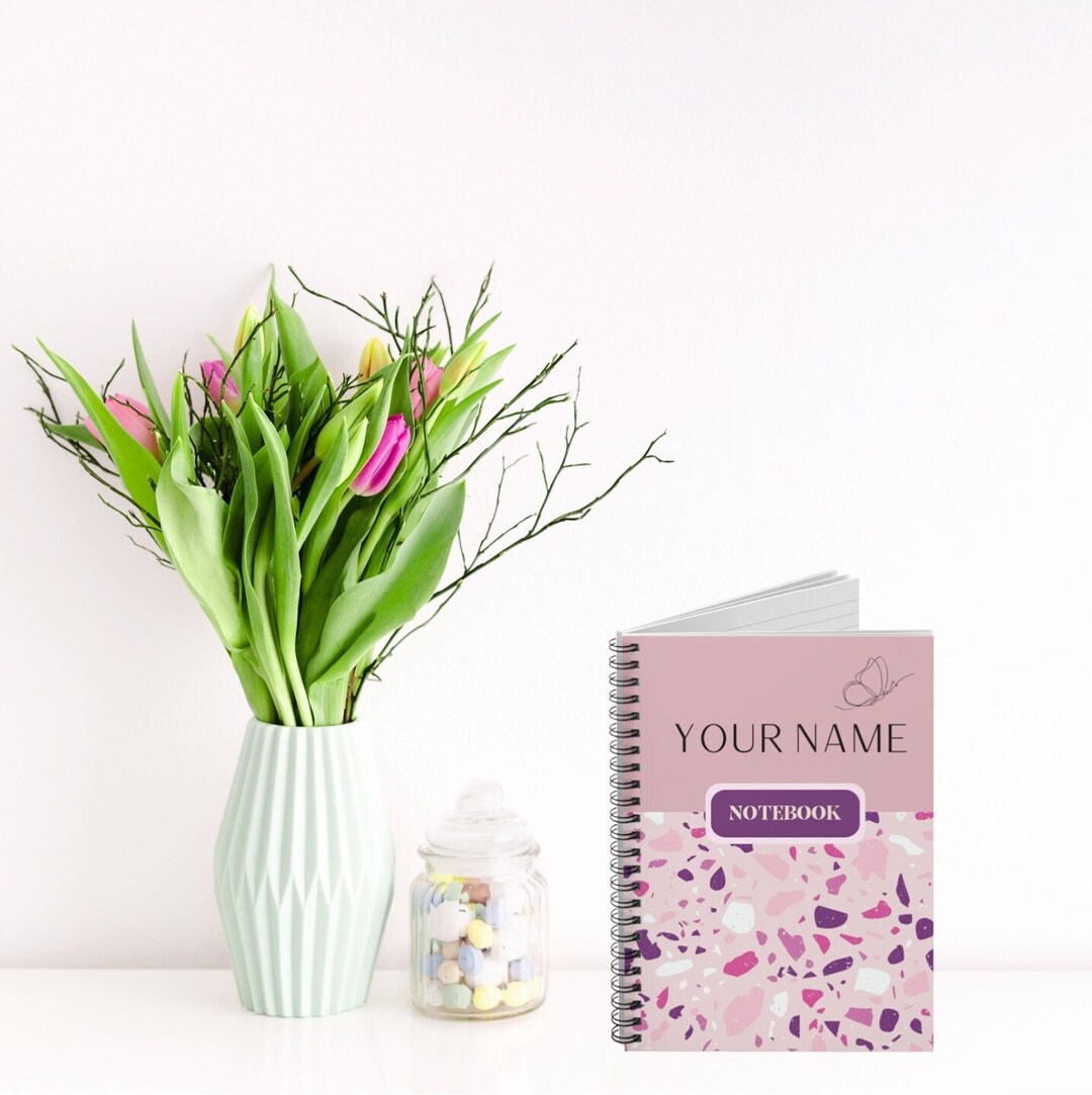 Terrazzo Personalized NOTEBOOK| Inspirational | Lined | Spiral Journal ...
