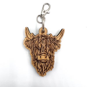 Highland Cow Keyring - Scottish Cow Keyring - Birthday Gift - Keychain ...