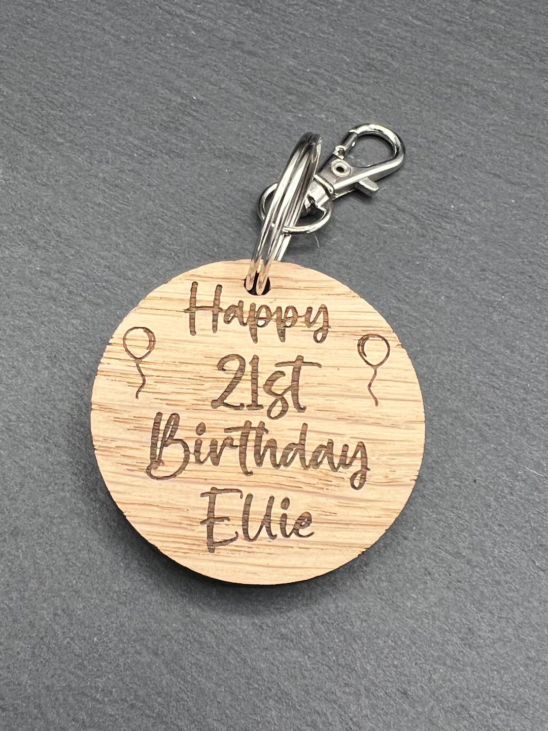 Personalised Happy 21st Birthday Keyring - Birthday Gift - Birthday ...