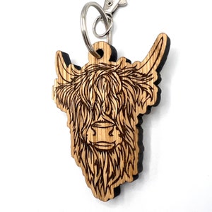 Highland Cow Keyring - Scottish Cow Keyring - Birthday Gift - Keychain ...