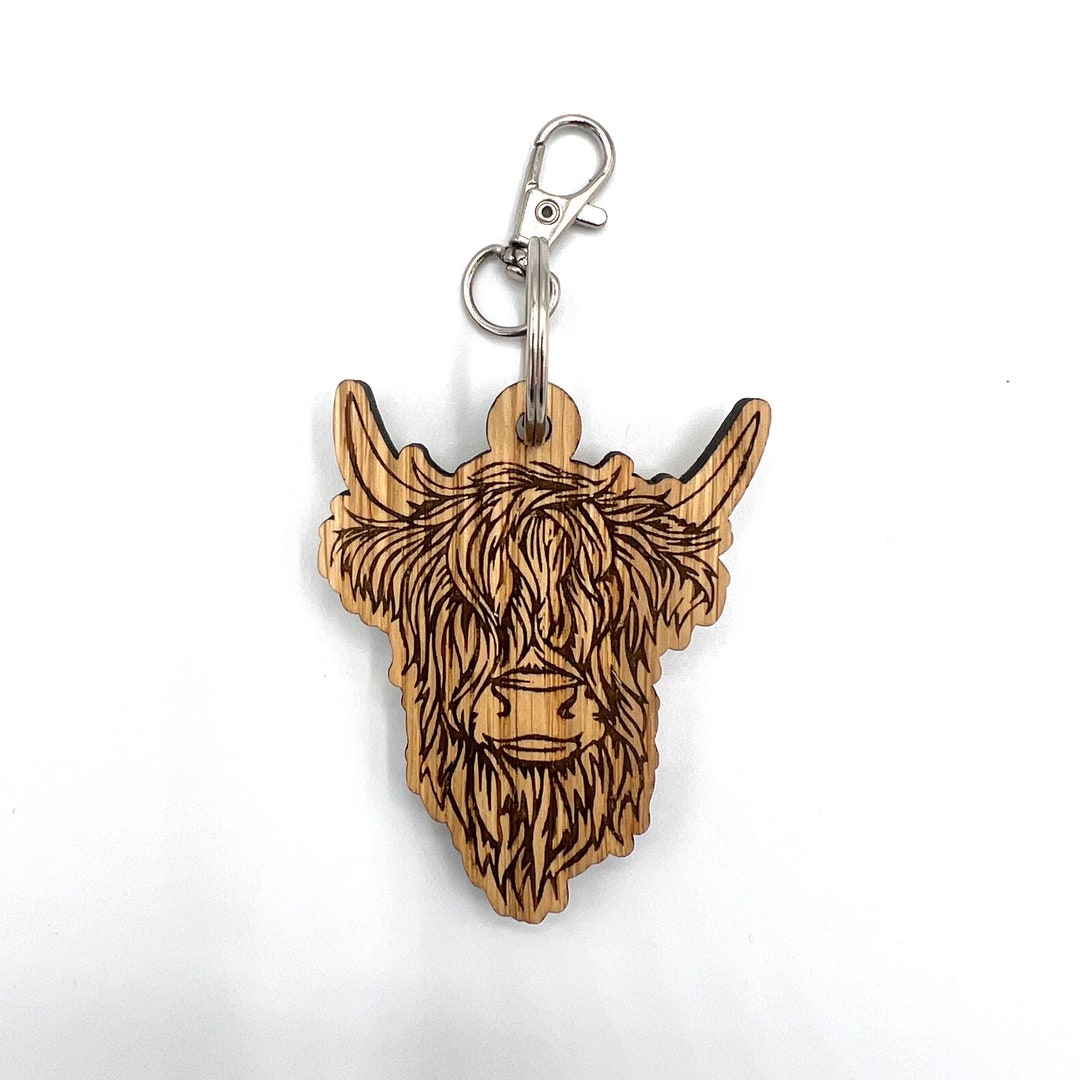 Highland Cow Keyring - Scottish Cow Keyring - Birthday Gift - Keychain ...
