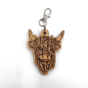 Highland Cow Keyring - Scottish Cow Keyring - Birthday Gift - Keychain ...