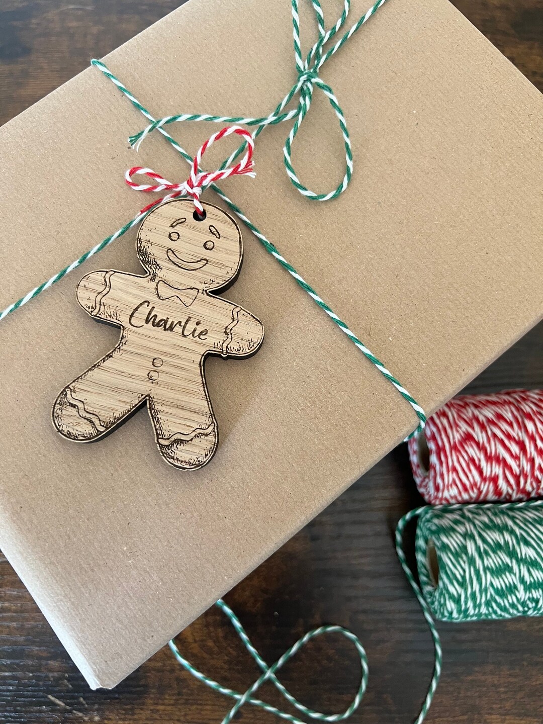 Christmas Personalised Gingerbread Gift Tag Names - Christmas Present ...