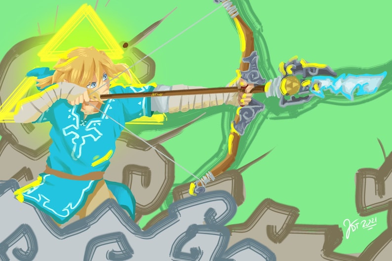 Link Botw Art Print 12x18 Breath of the Wild Legend of Zelda - Etsy