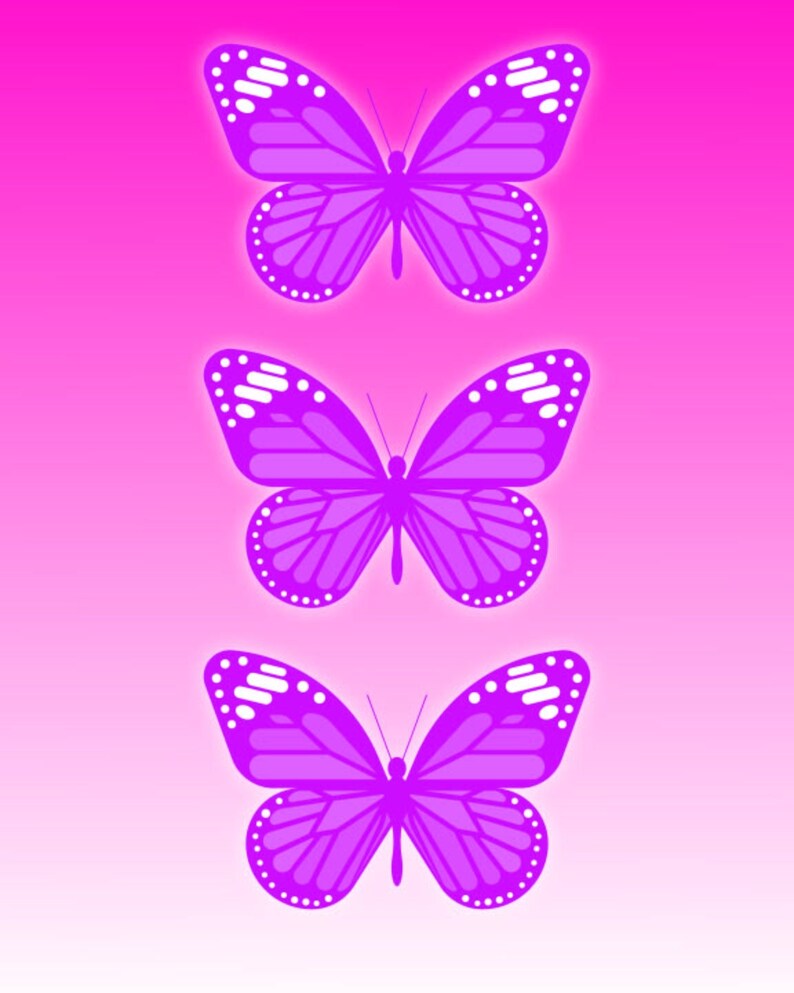 Pink Butterfly Poster - Etsy