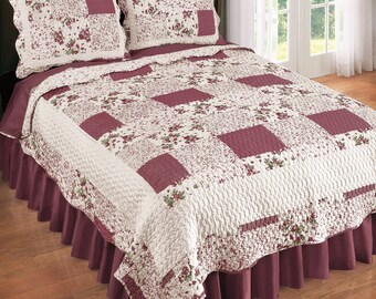 Burgundy Quilt King - Etsy