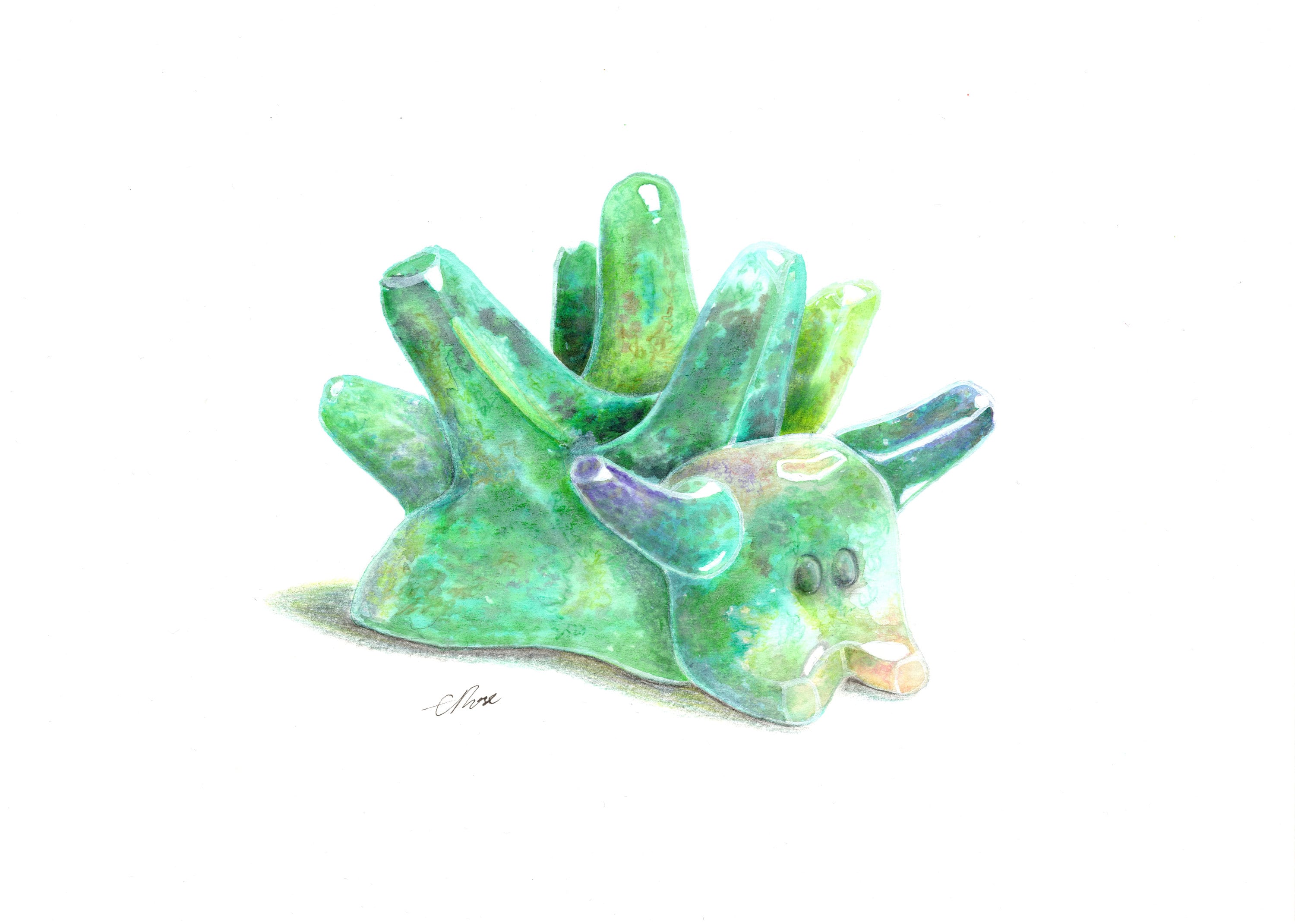 Leaf Sheep Sea Slug Carved From Green Moss Agate Gemstone Crystal A5 ...