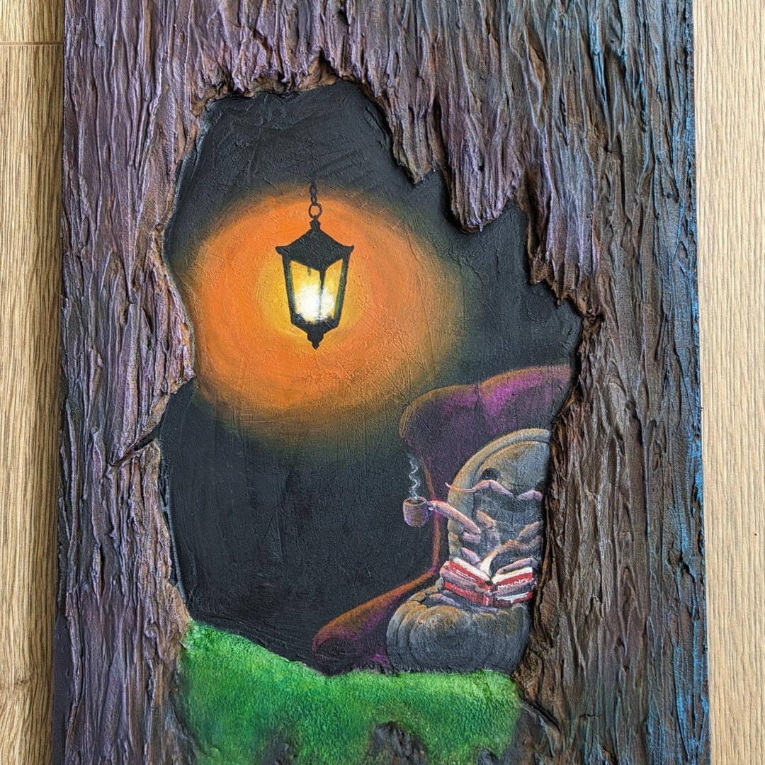 3D Textured Art Rustic Cottagecore Treehouse Woodlouse Isopod Pill Bug ...