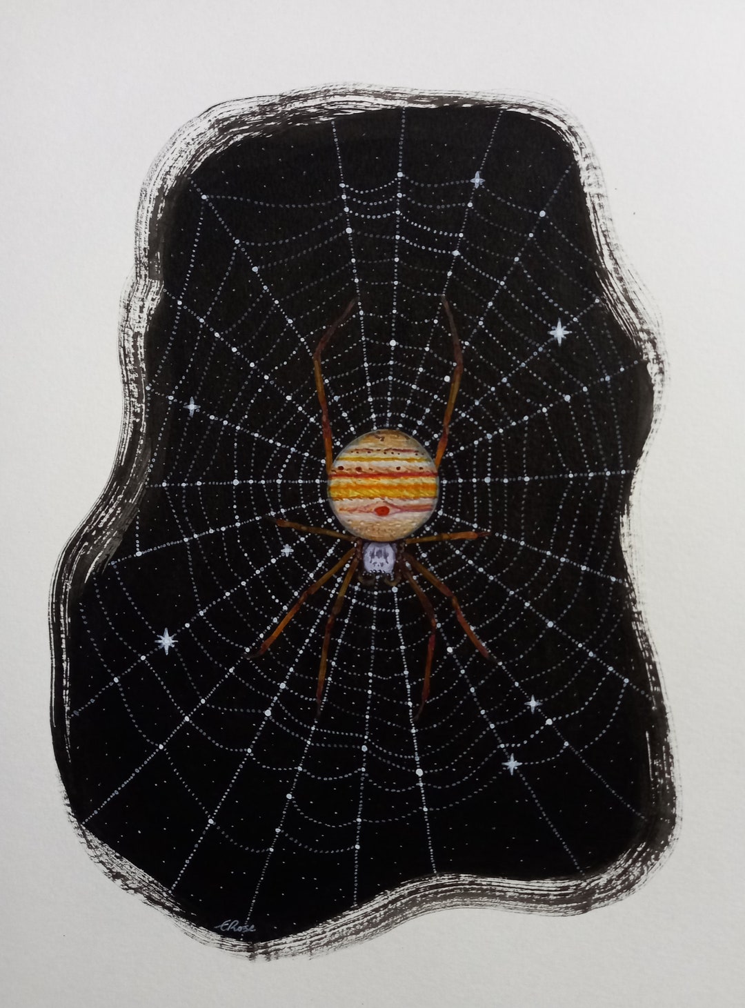 Orb Weaver Spider, Space Spider, Nephila, Stars, Quirky, Original, Hand ...