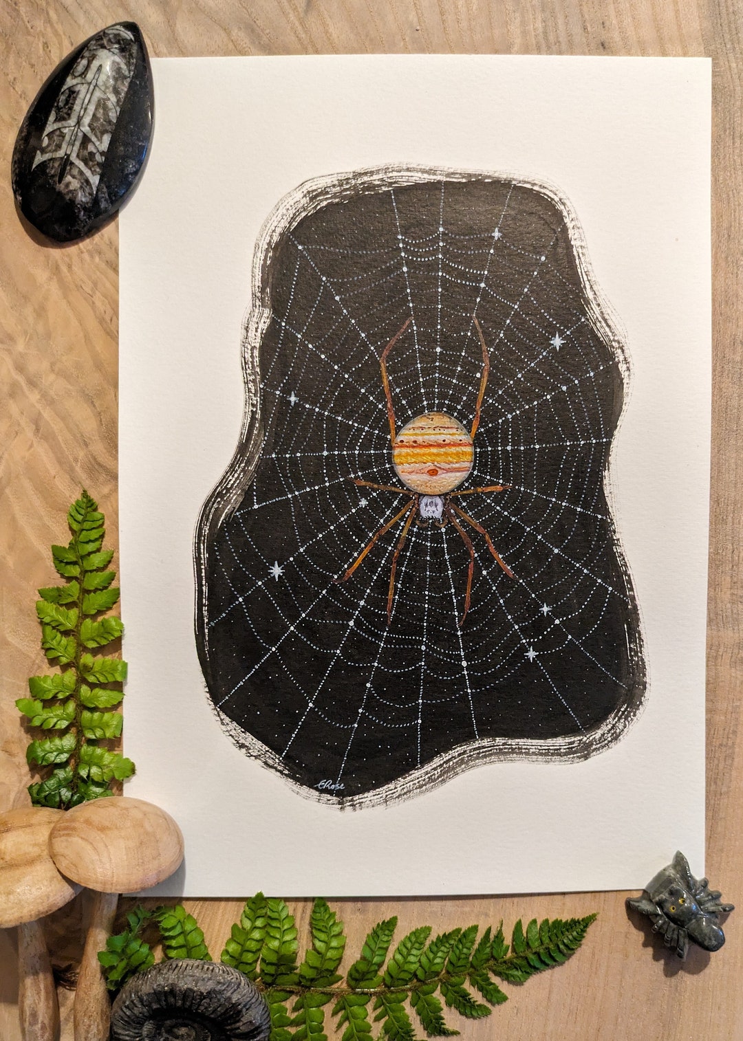 Orb Weaver Spider Space Arachnid Nephila Cosmic Star Web Planet Jupiter ...