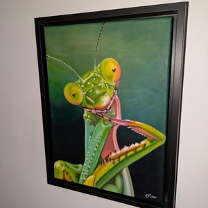 Mediterranean Praying Mantis Original Painting | Species Iris Oratoria ...