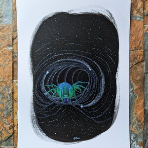 Labyrinth Spider A4 Print Cosmic Space Arachnid Stars Web Planet Uranus ...