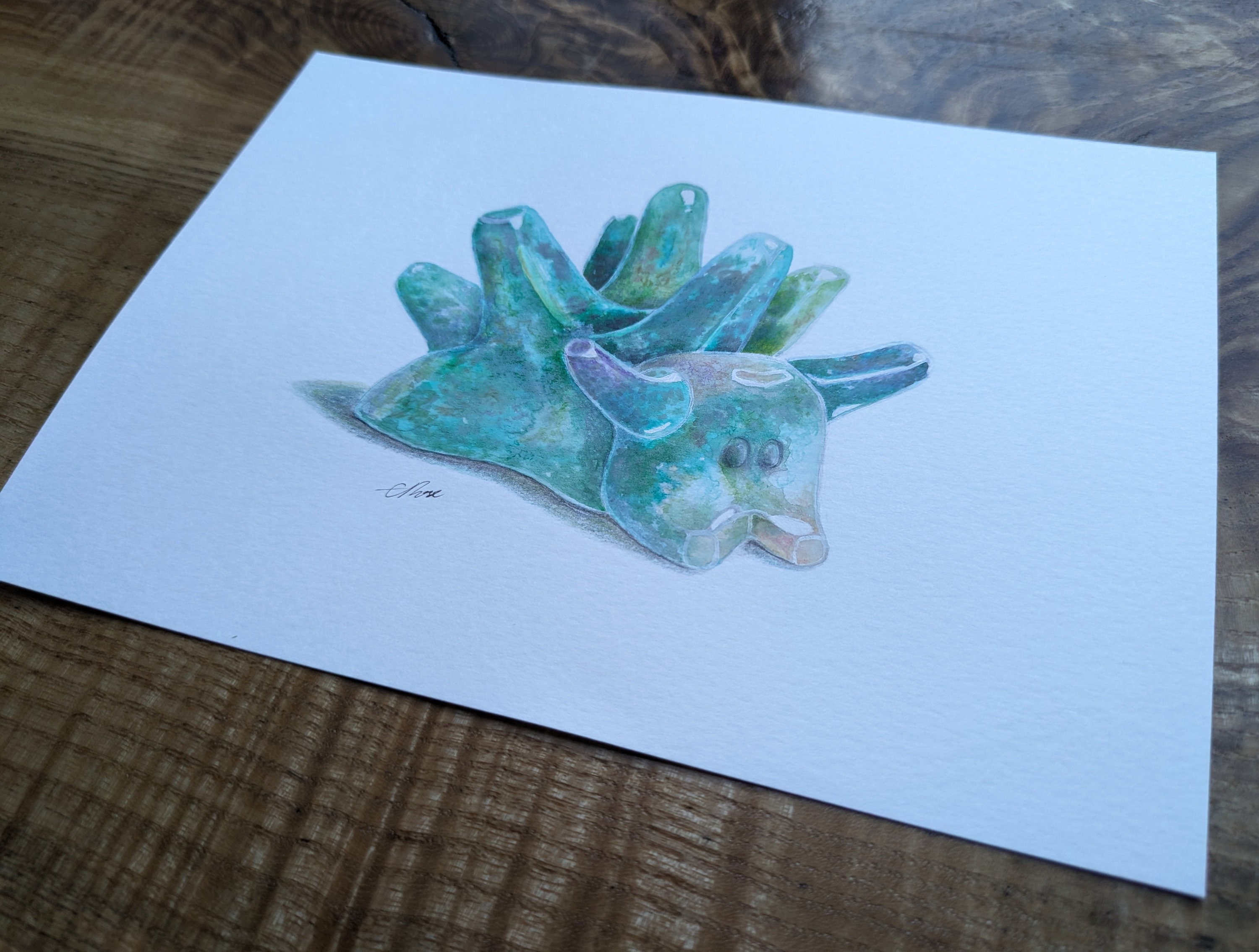 Leaf Sheep Sea Slug Carved From Green Moss Agate Gemstone Crystal A5 ...