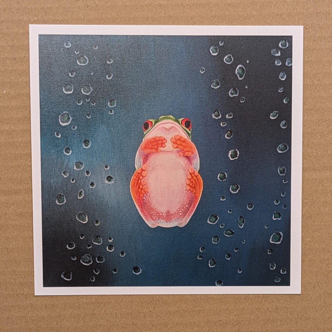 Red Eyed Tree Frog Art Print: Whimsical Amphibian Wall Decor (6x6 Inch ...