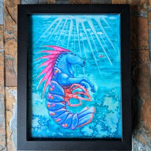 Hippocampus Painting Mythical Sea Horse Cryptid Creature Underwater ...