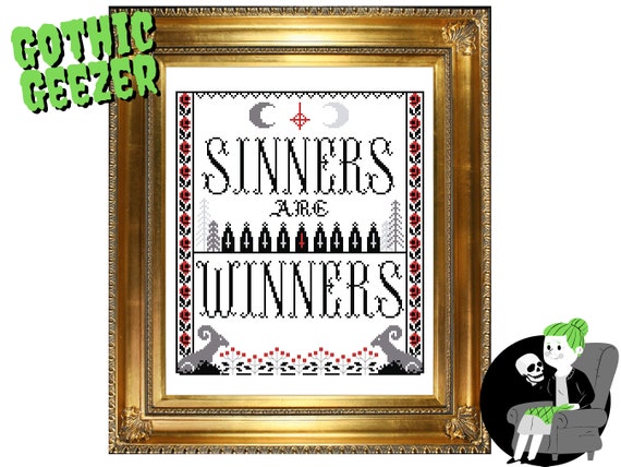 Sinners Are Winners x-stitch Pattern Pattern ONLY - Etsy