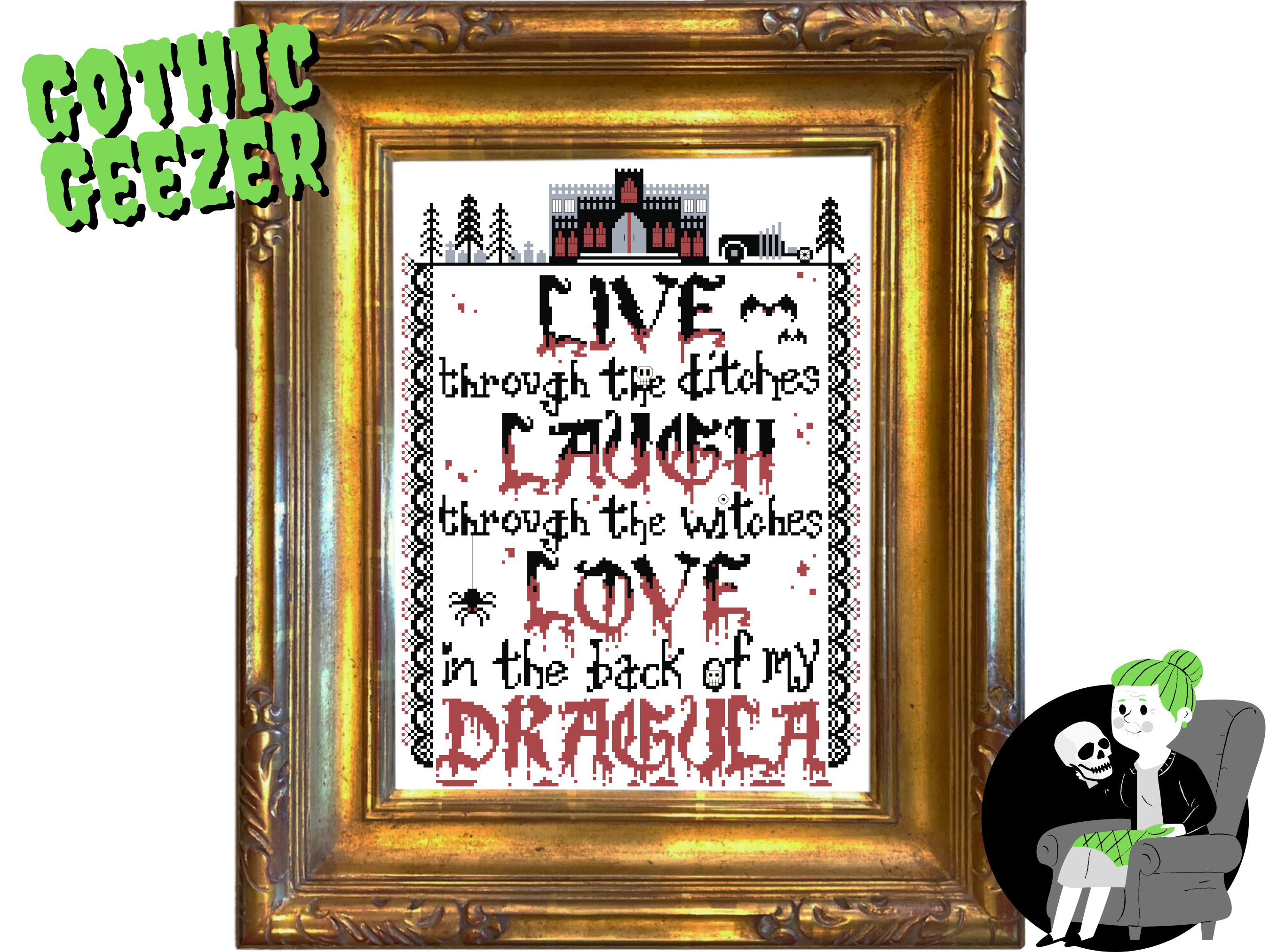 Live, Laugh, Love, Dragula [x-stitch Pattern] Pattern ONLY - Etsy