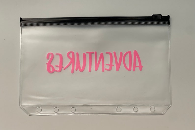 A6 Black Zipper Cash Envelope Custom Vinyl Label - Etsy