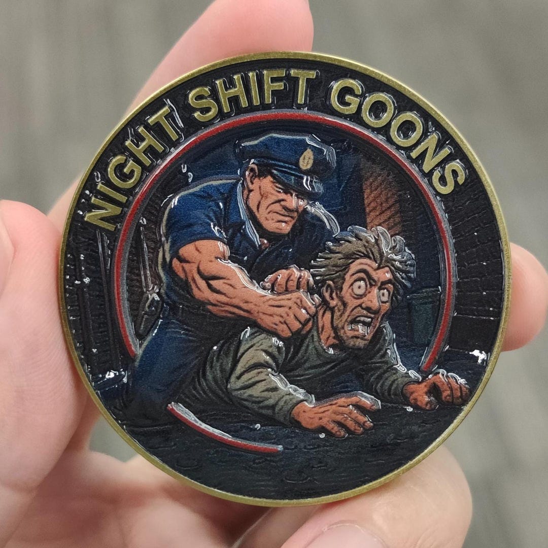 Police Night Shift - Moon's Out...goons Out Challenge Coin 2 Inch - Etsy