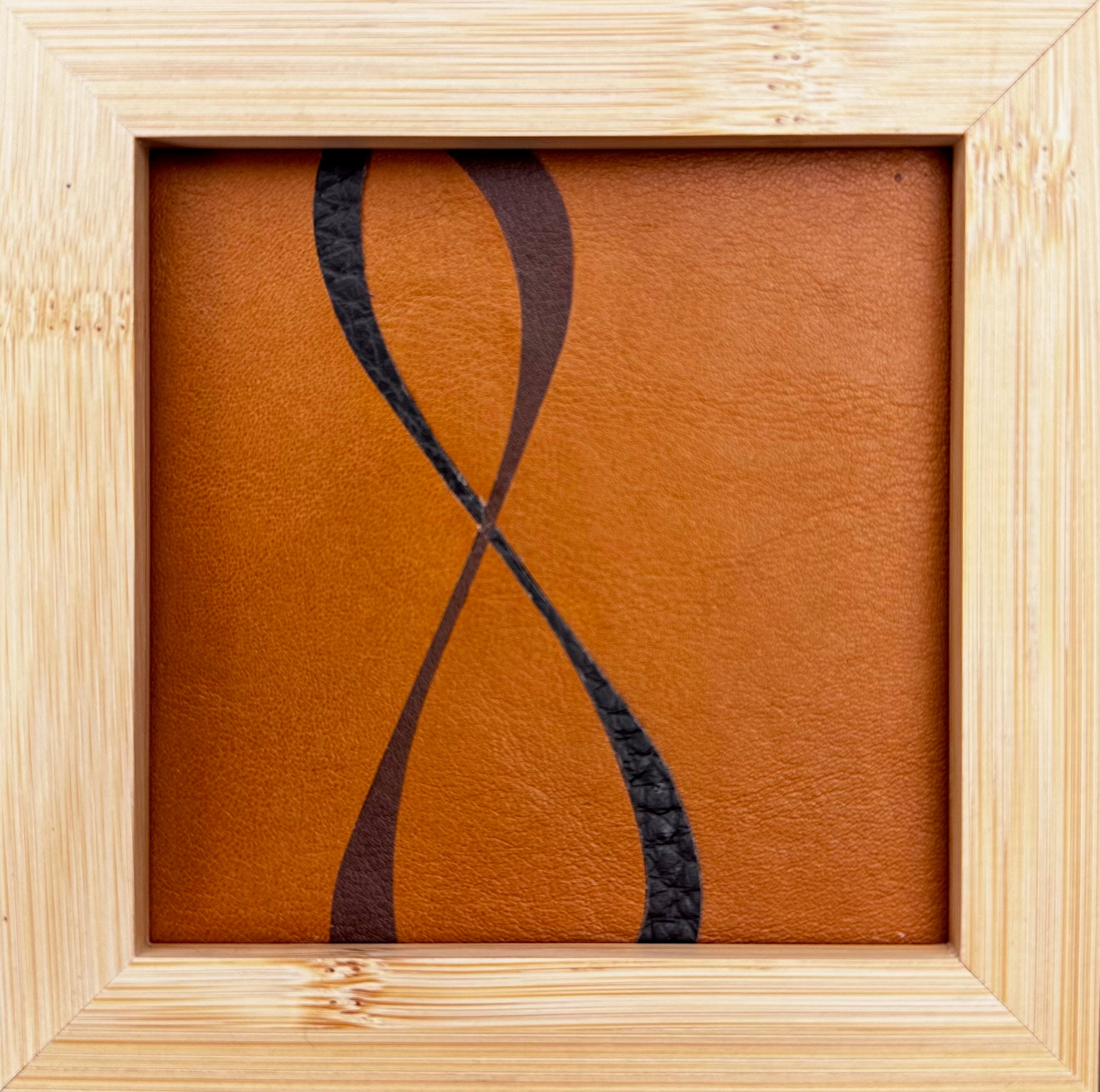 Upcycled Leather Art Set: Curves Series No. 1440 (set of 4) (4.9" Each ...