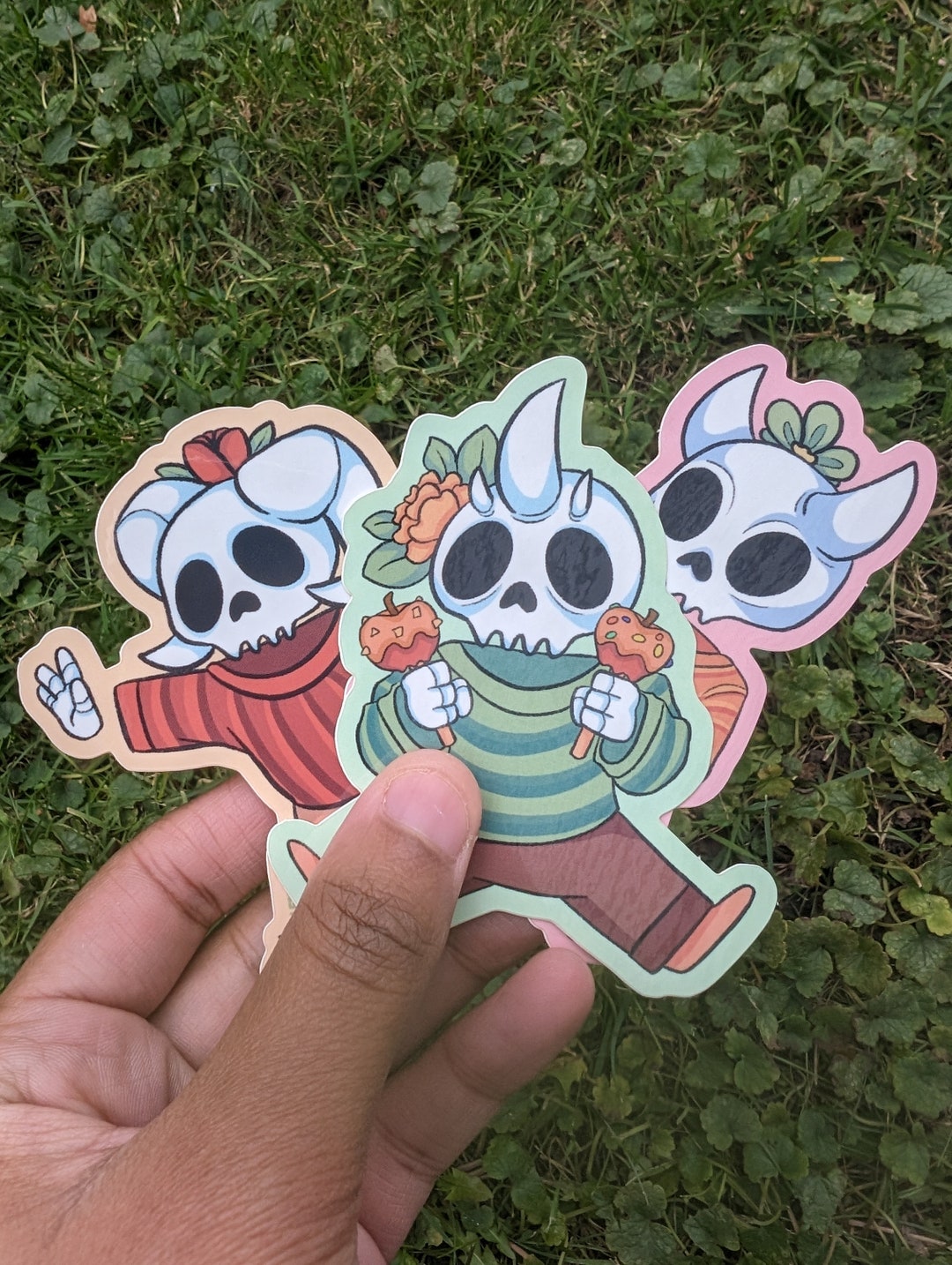 Skeleton Stickers Fall Stickers Cute Skeletons Demons - Etsy