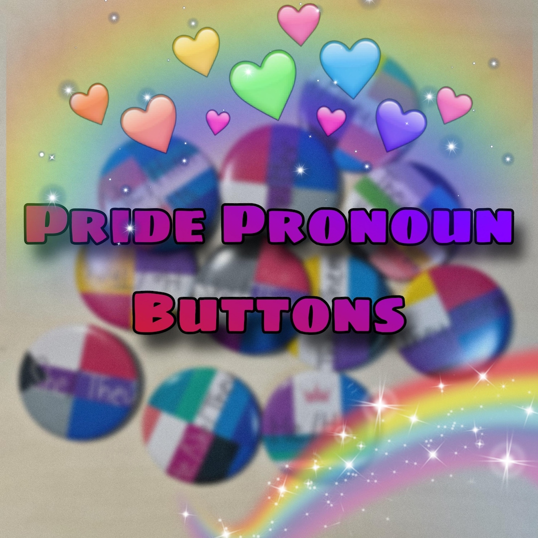 Pride Pronoun Pins | Pronoun Buttons | Customizable Pride Pin | Custom ...