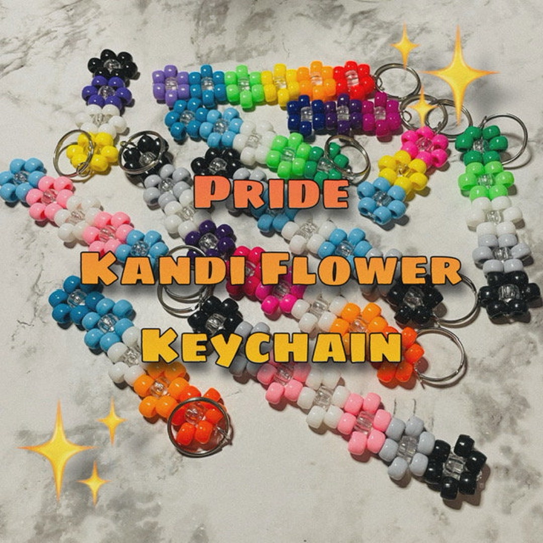 Pride Kandi Flower Keychains | Kandi Flower | Pride Kandi | Kandi ...