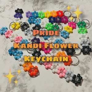 Pride Kandi Flower Keychains | Kandi Flower | Pride Kandi | Kandi ...