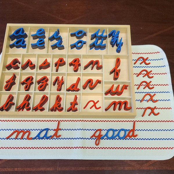 Wooden Cursive Alphabet - Etsy