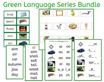 Montessori Green Sentence Strips - Etsy