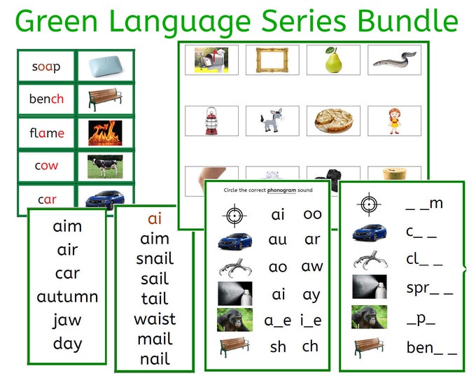 Montessori Green Language Series - Etsy