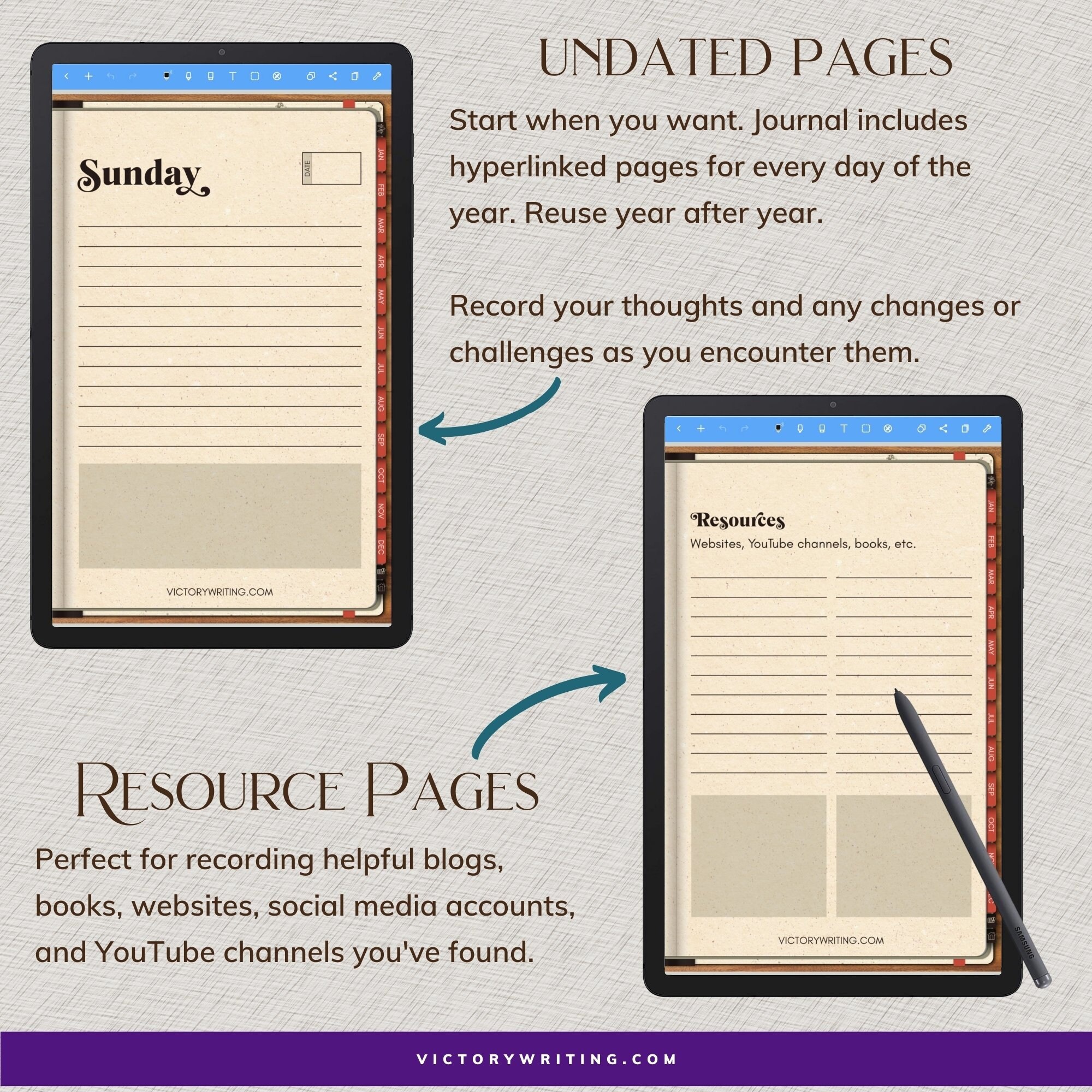 Carnivore Diet Digital Journal Daily Undated Hyperlink iPad Android ...