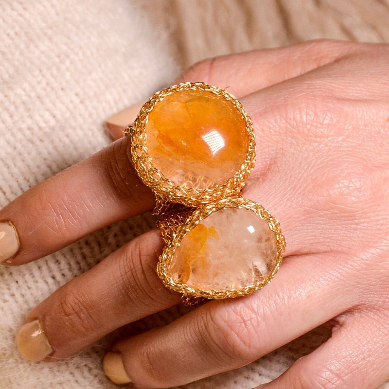 Natural Stone Ring - Etsy
