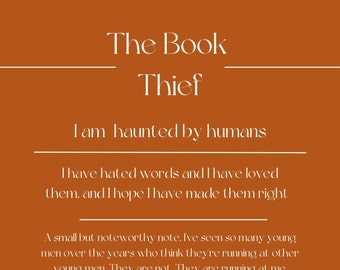 Book Thief Poster - Etsy