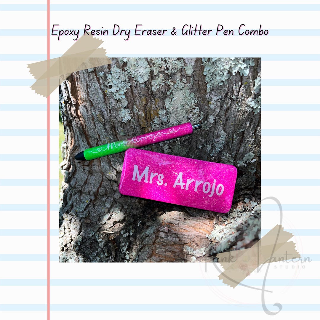 Epoxy Resin Glittered Dry Eraser & Glitter Pen COMBO - Etsy