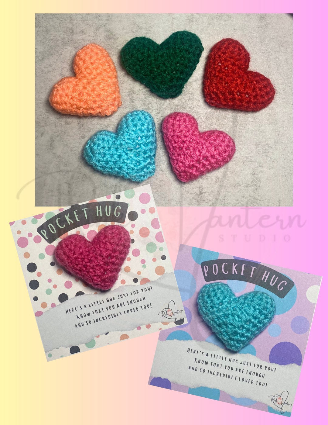 Hand Made Heart Shaped Crochet Pocket Hugs - Etsy