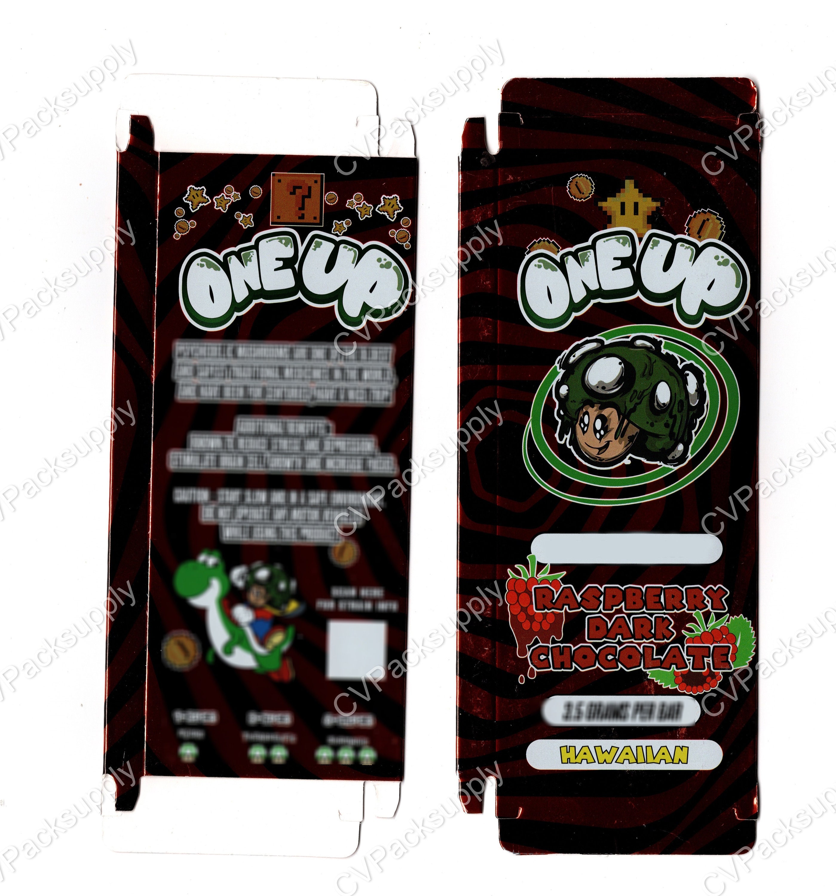 One Up Mushroom Chocolate Bar Rasberry Dark Chocolate Box Etsy Uk