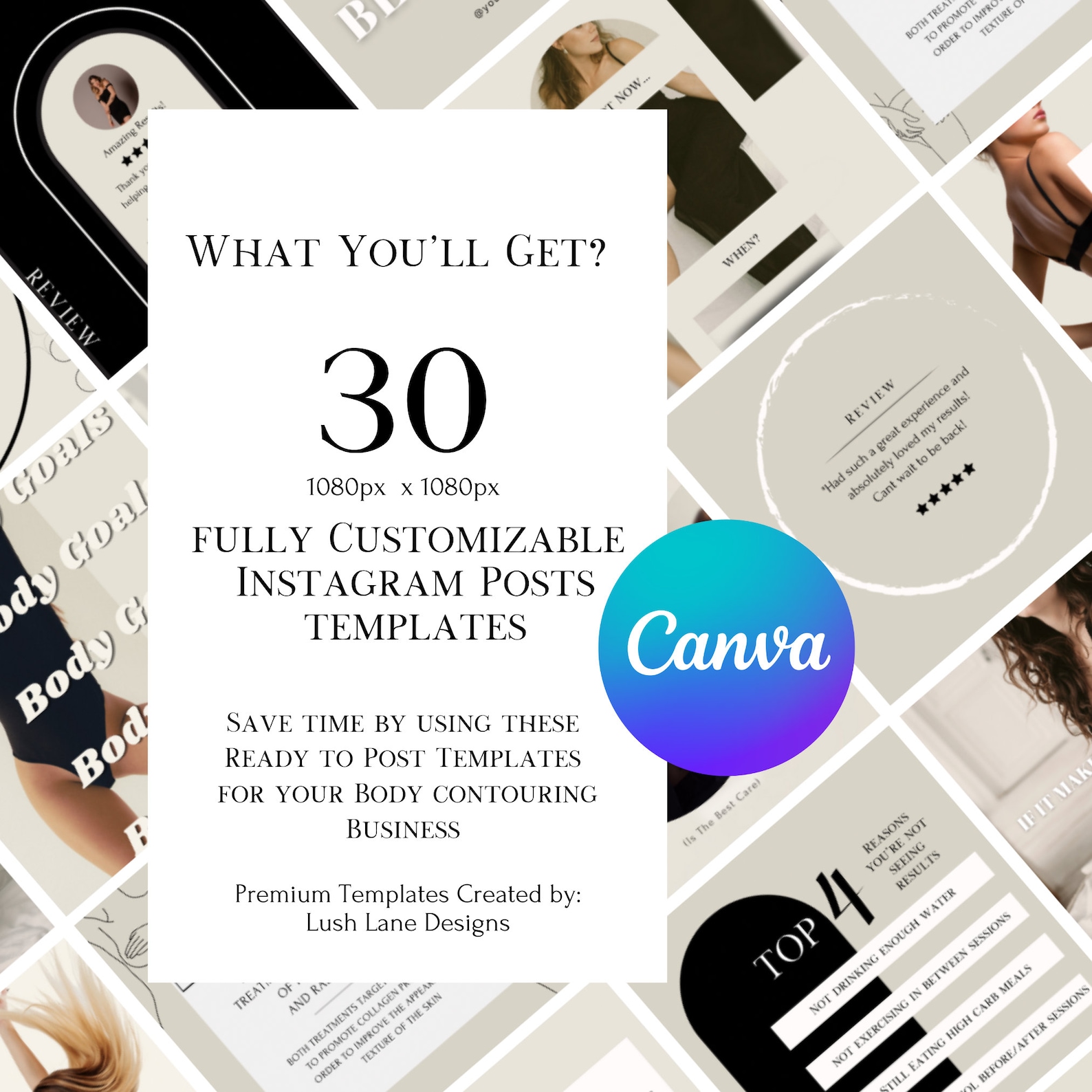 30 Luxury Body Sculpting, Body Contouring Instagram Posts Templates - Etsy
