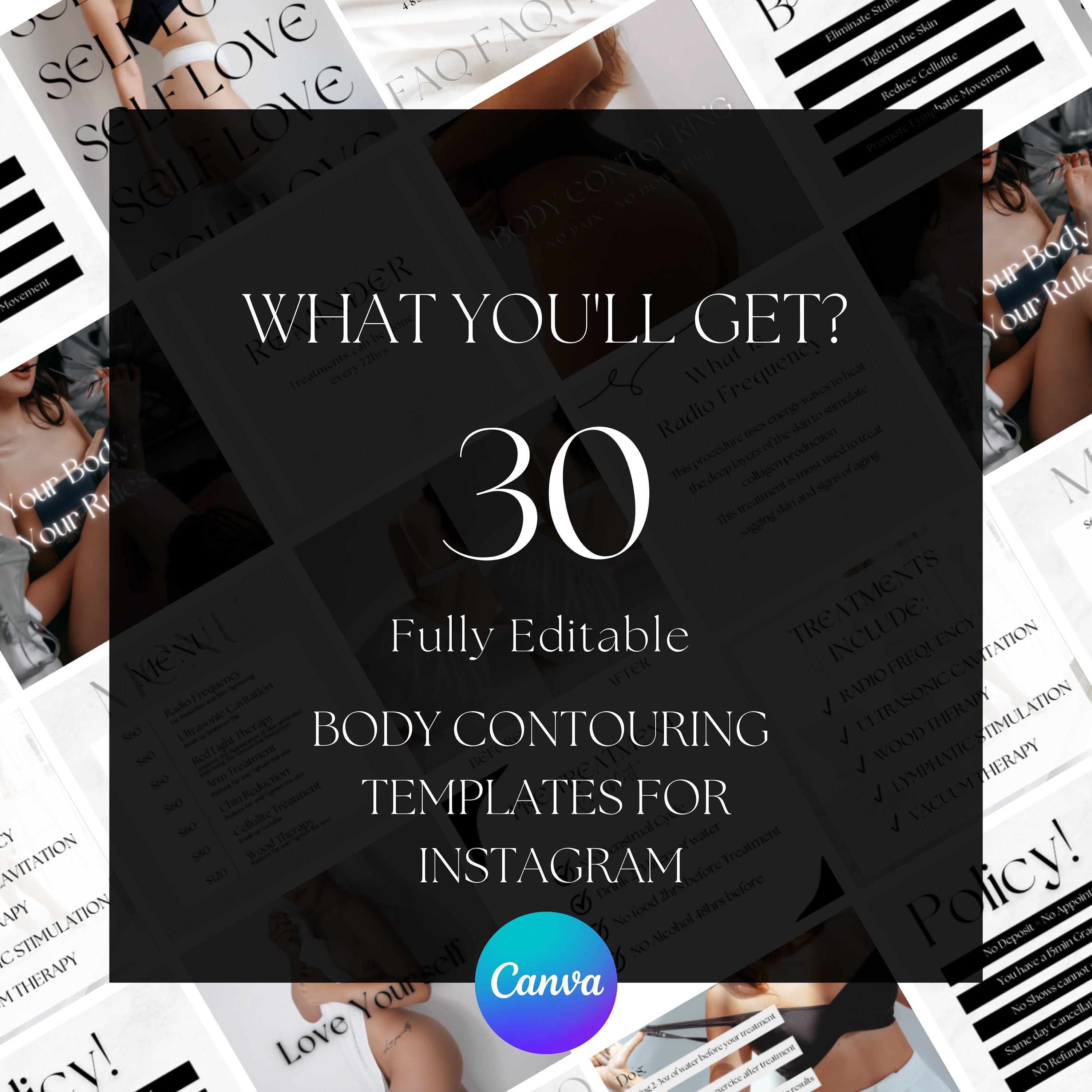 Body Contouring Instagram Post Templates, Body Sculpting Instagram ...