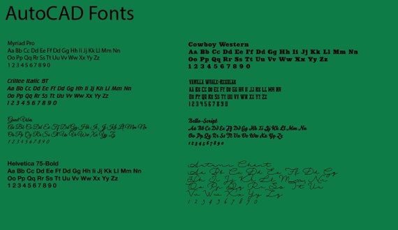 Autocad Fonts & Design Drawings - Etsy