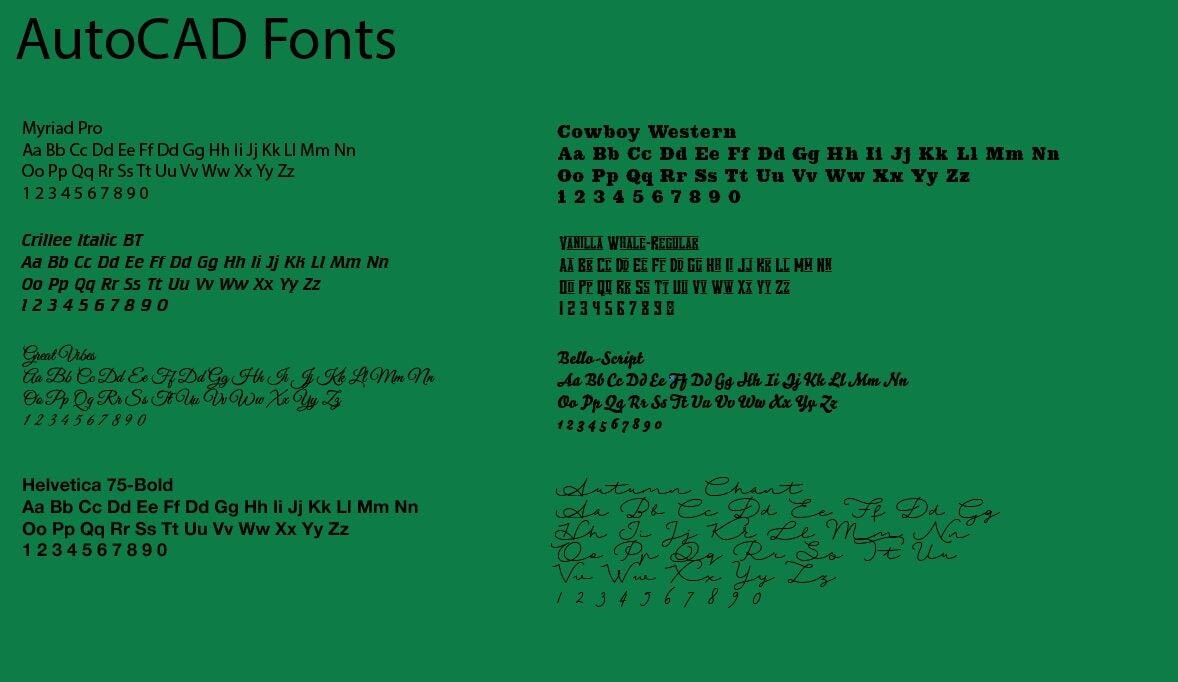 Autocad Fonts & Design Drawings - Etsy