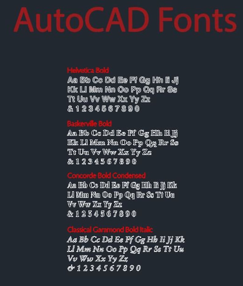 Autocad Fonts - Etsy