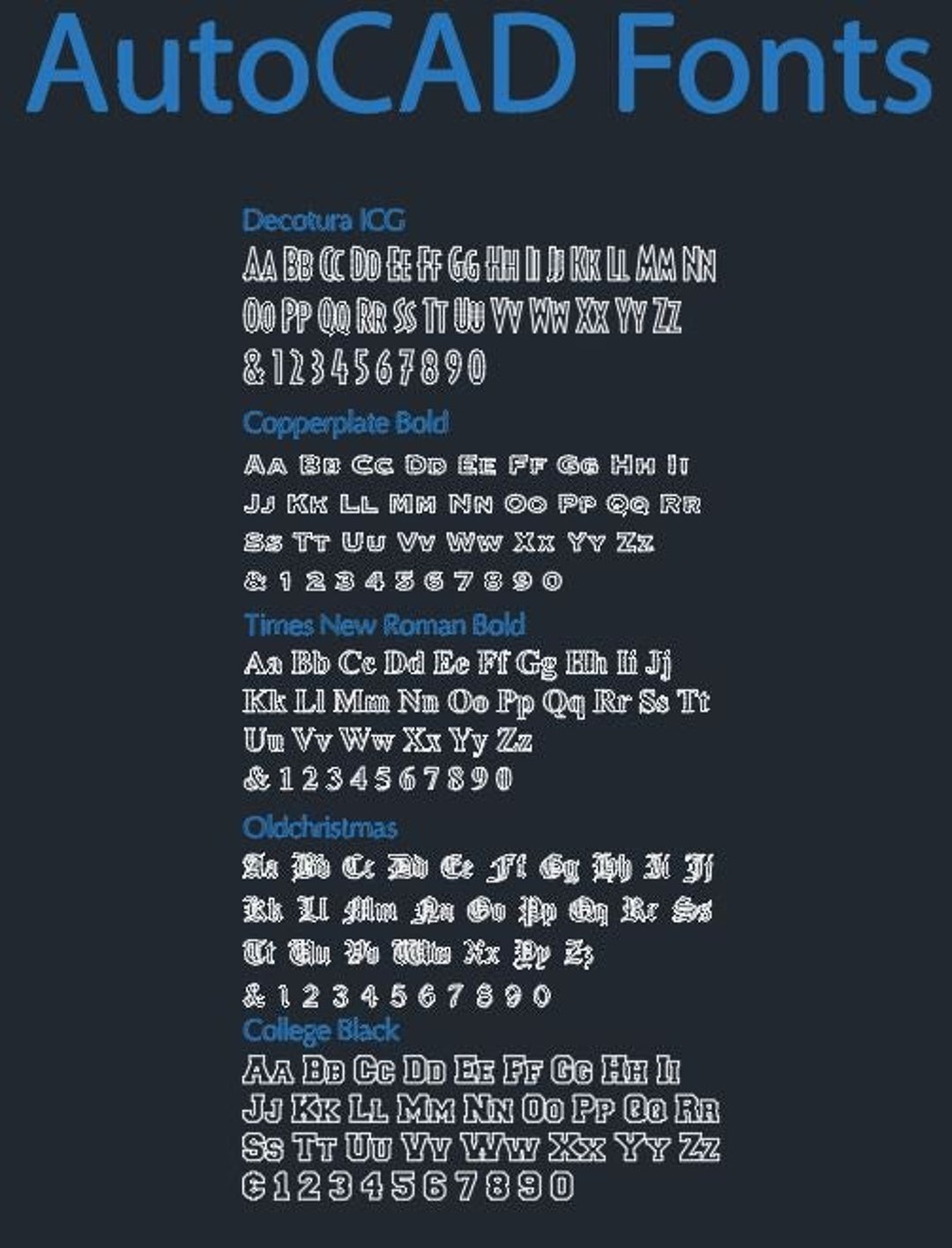 Autocad Fonts - Etsy